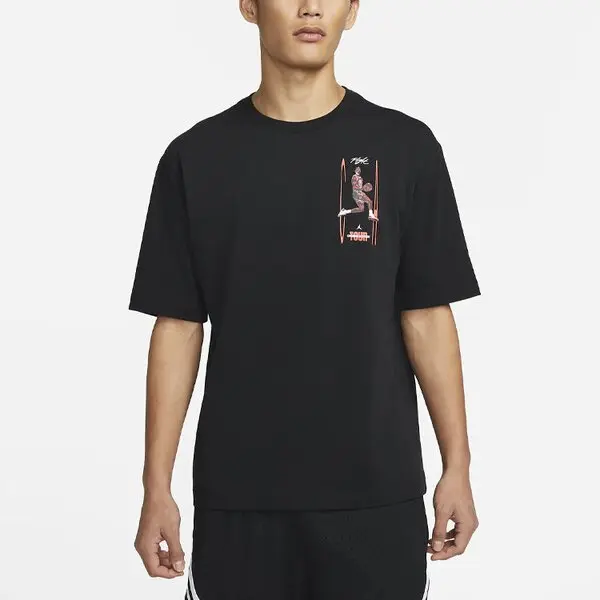 JORDAN Flight Heritage '85 Pattern Printing Short Sleeve Black