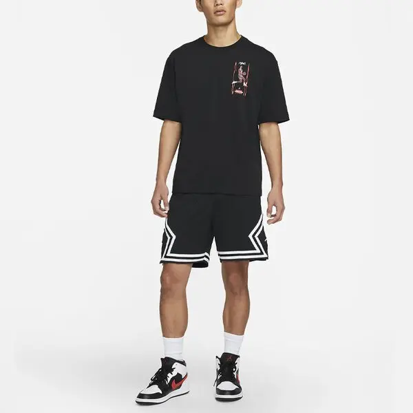 JORDAN Flight Heritage '85 Pattern Printing Short Sleeve Black