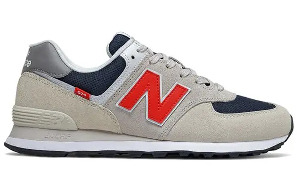 NEW BALANCE 574 Athletic Sneakers - Grey/red