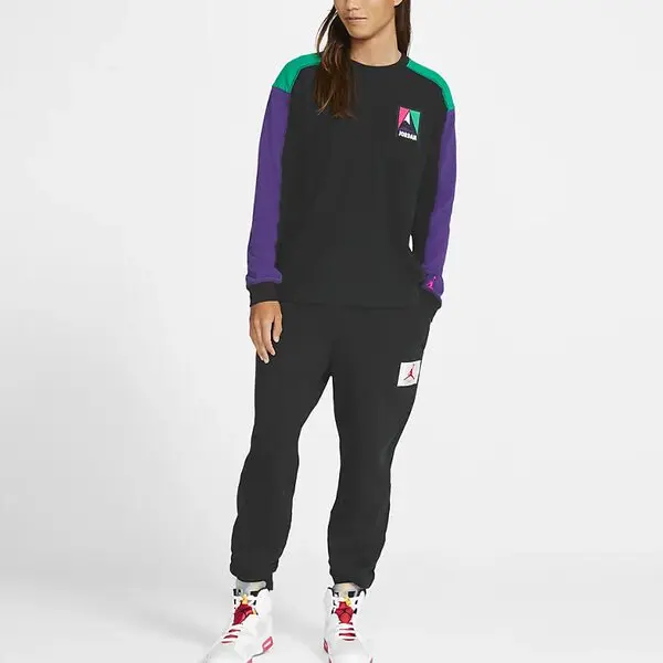 JORDAN Colorblock Long Sleeve Casual Shirt