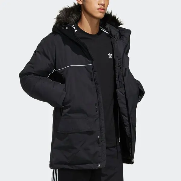 Adidas Originals Hooded Long Sleeve Down Jacket