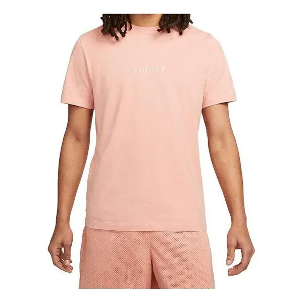 JORDAN Solid Color Alphabet Printing Round Neck Short Sleeve Pink T-shirt - Multi-color