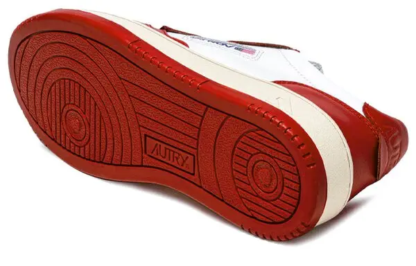 AUTRY Medalist Low Leather Sneakers - White/red