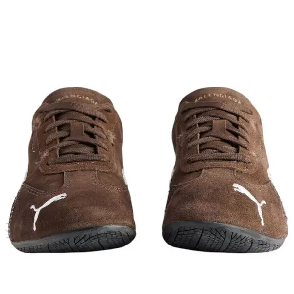 Balenciaga X Puma Speedcat Suede Sneakers - Brown/white