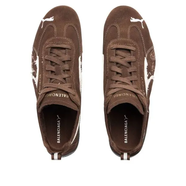Balenciaga X Puma Speedcat Suede Sneakers - Brown/white