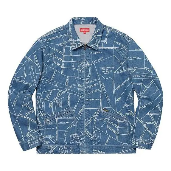 Supreme Gonz Map Work Jacket - Light Blue