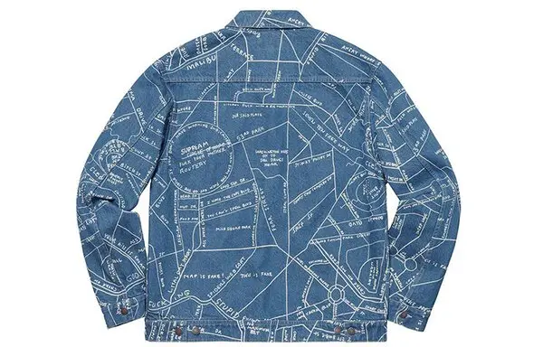 Supreme Gonz Map Work Jacket - Light Blue