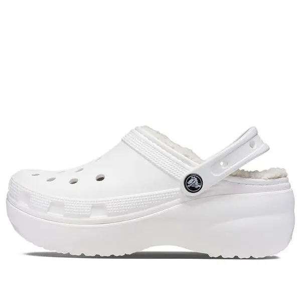 CROCS Classic Platform Lined Clogs - White