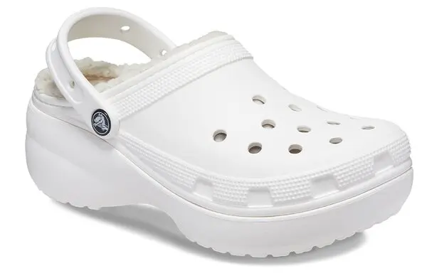 CROCS Classic Platform Lined Clogs - White