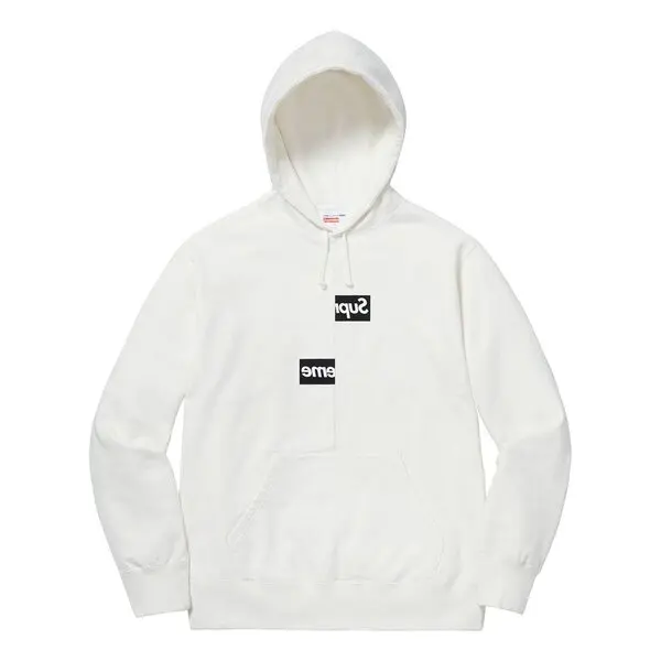 Supreme Fw18 X Comme Des Garcons Shirt Split Box Hooded Sweatshirt - White