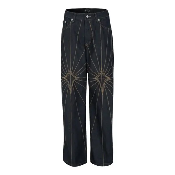 THUG CLUB Chain Stitch Denim Pants - Indigo