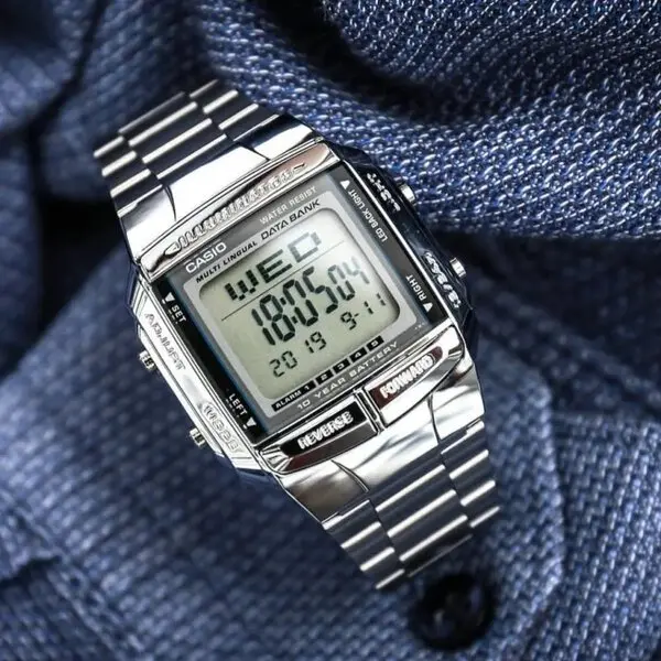 Casio Stainless Steel Data Bank Quartz Watch