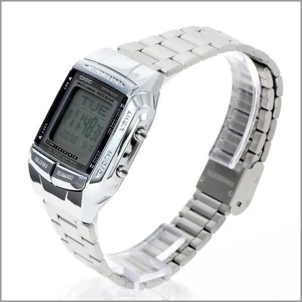 Casio Stainless Steel Data Bank Quartz Watch