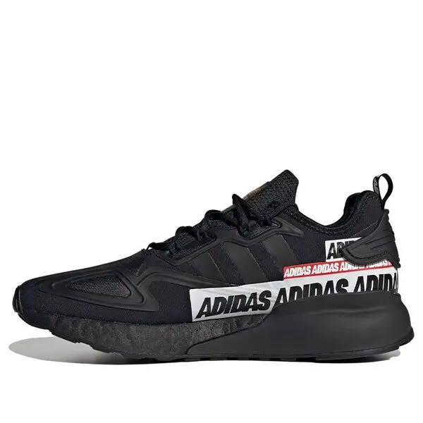Adidas Zx 2k Boost "bold Logo Graphic - Black/white/red