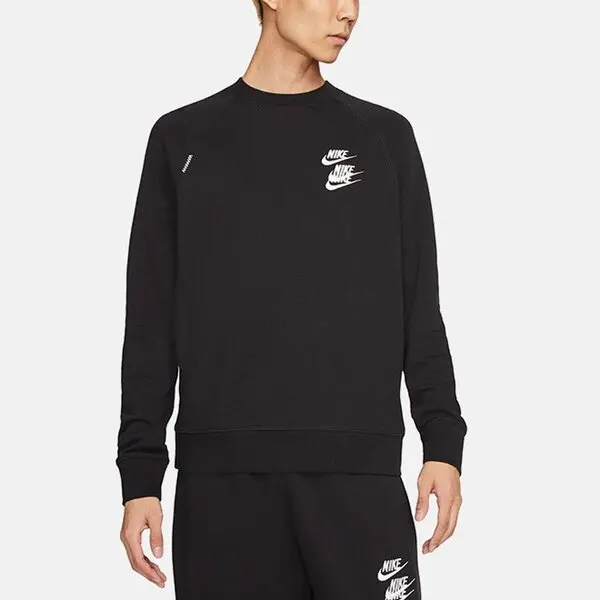 Nike 3 Hook Logo Casual Sports Crew-neck - Black