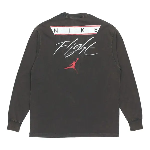 JORDAN Air Flight Crewneck Long Sleeve - Black
