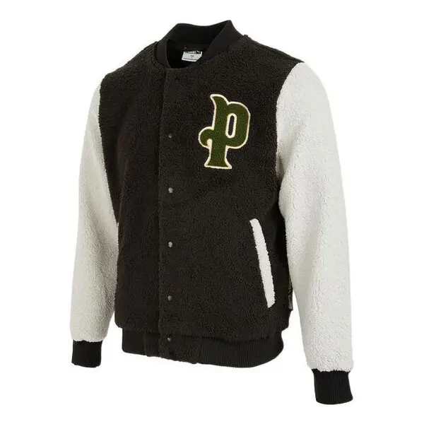 PUMA Sherpa Baseball Jacket - Black/white