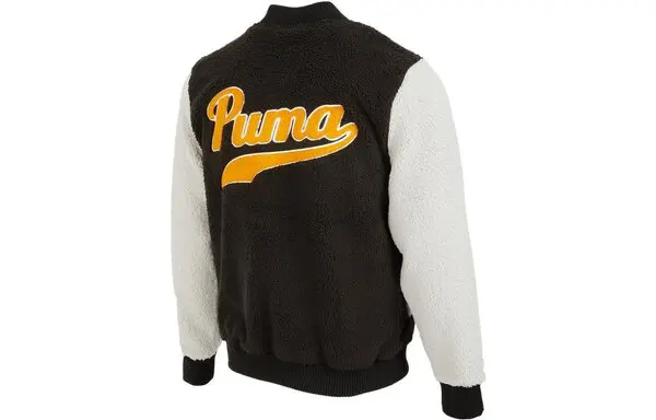 PUMA Sherpa Baseball Jacket - Black/white