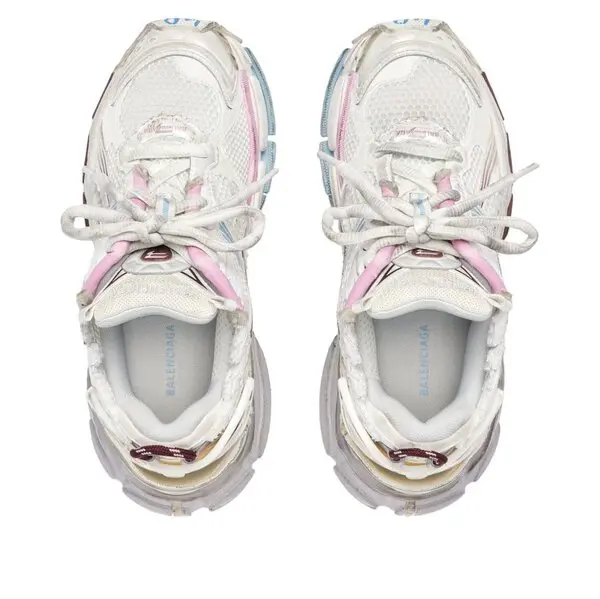 Balenciaga Runner Sneakers - White/brown/blue