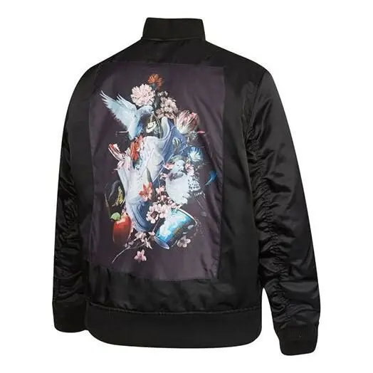 Nike Bomber Jacket With Floral Graphic Detail - Black
