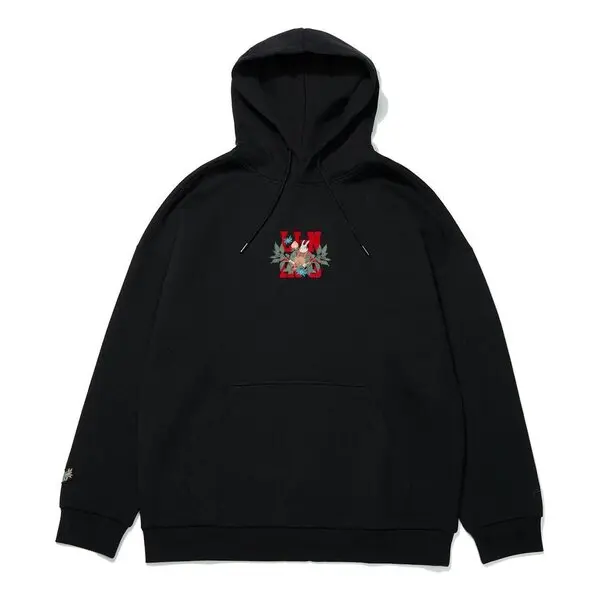 LI-NING Embroidered Logo Hoodie - Black/white