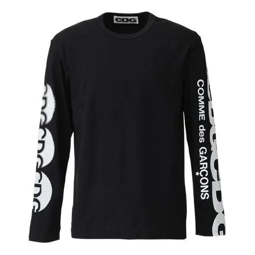 Comme Des Garçons Cdg Classical String Mark Logo Long-sleeve Tee - Black