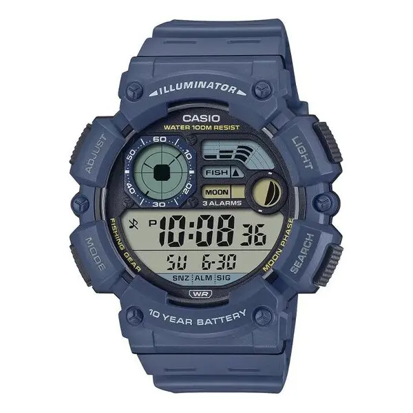 Casio Illuminator Watch With Moon Phase And 100m Water Resistance - Dark Blue