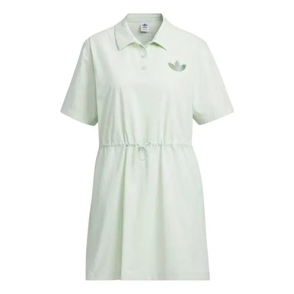 Adidas Dress With Polo Collar And Drawstring Waist