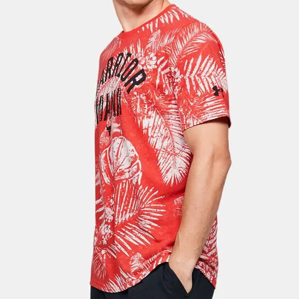 Under Armour Project Rock Aloha Camo Short Sleeve - Red