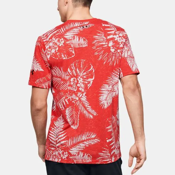 Under Armour Project Rock Aloha Camo Short Sleeve - Red