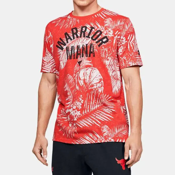 Under Armour Project Rock Aloha Camo Short Sleeve - Red