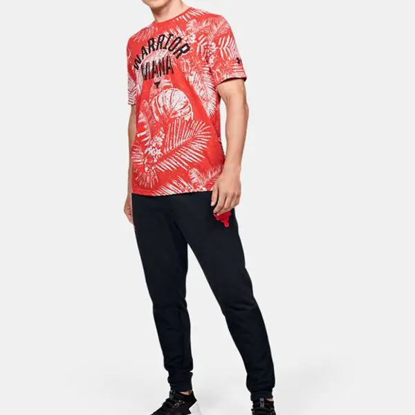 Under Armour Project Rock Aloha Camo Short Sleeve - Red