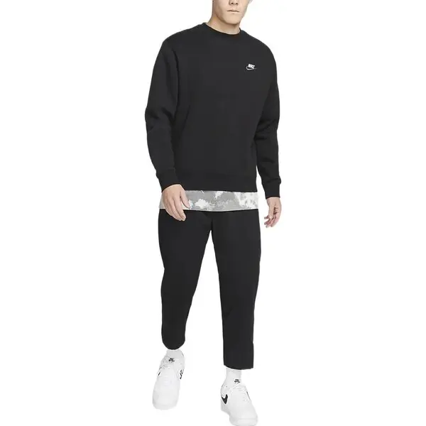Nike Solid Color Casual Straight-leg Cropped Sweatpants