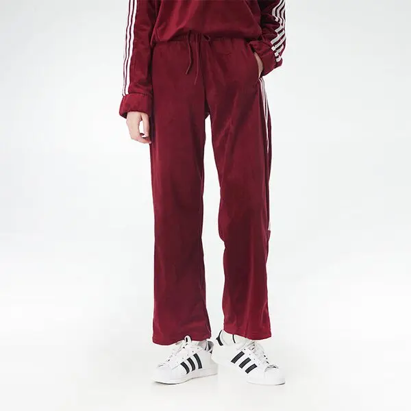 Adidas Velour Jogger Pants With Three-stripe Detail