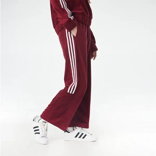 Adidas Velour Jogger Pants With Three-stripe Detail