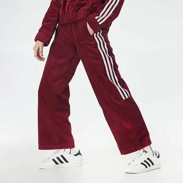 Adidas Velour Jogger Pants With Three-stripe Detail