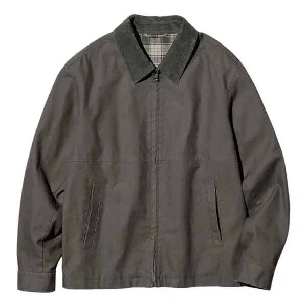 Uniqlo Zip-up Short Blouson Jacket - Olive Green