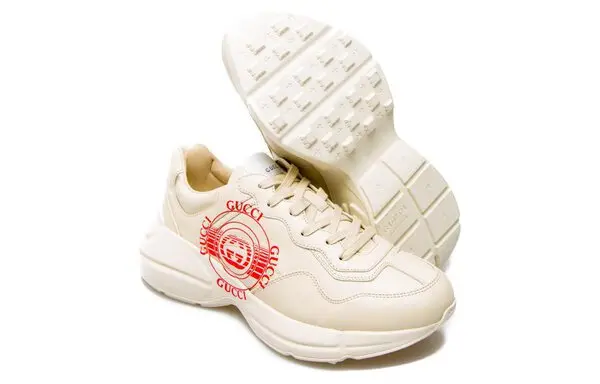 Gucci Rhyton "disk Print" Sneakers - Ivory/red