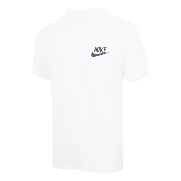 Nike Logo Alphabet Printing Round Neck Short Sleeve White T-shirt - Default Color