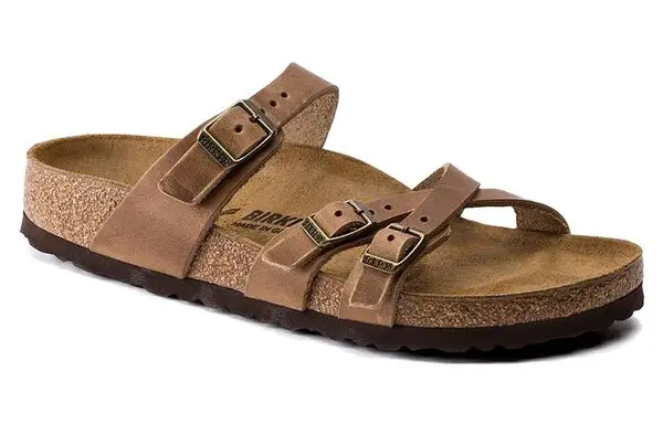 BIRKENSTOCK Franca Oiled Leather Sandals - Brown