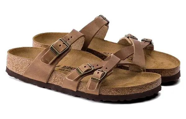 BIRKENSTOCK Franca Oiled Leather Sandals - Brown