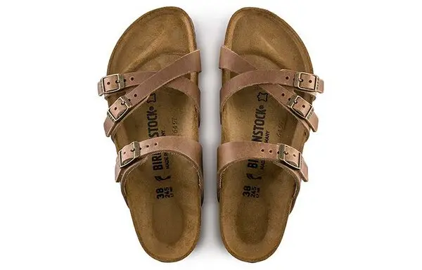 BIRKENSTOCK Franca Oiled Leather Sandals - Brown