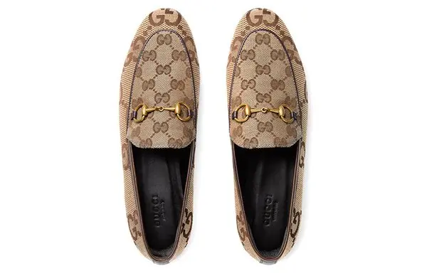 Gucci Jordaan Jumbo Gg Loafer - Beige/ebony/gold