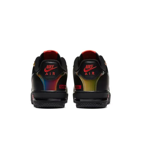 Nike Force 1 React 'black Iridescent' Low Top Sneakers - Black/silver