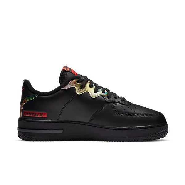 Nike Force 1 React 'black Iridescent' Low Top Sneakers - Black/silver
