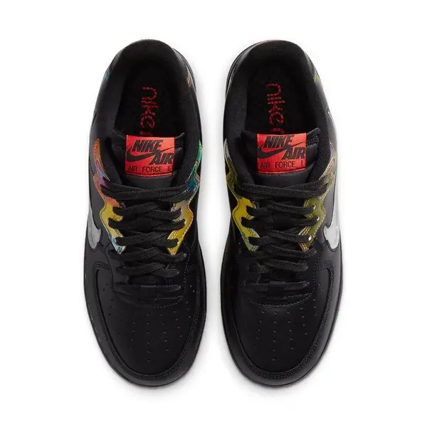 Nike Force 1 React 'black Iridescent' Low Top Sneakers - Black/silver