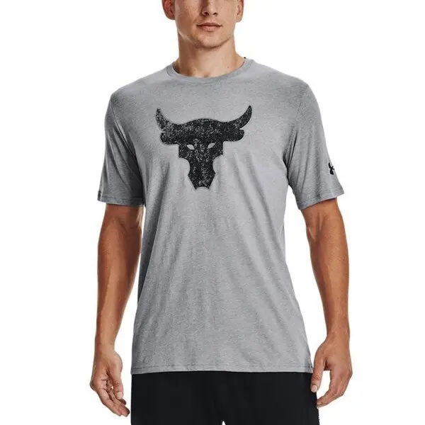 Under Armour Project Rock Brahma Bull Short Sleeve T-shirt 'grey Black - Grey/black