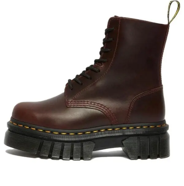 Dr. Martens Audrick Brando Leather Platform Lace Up Boots - Brown