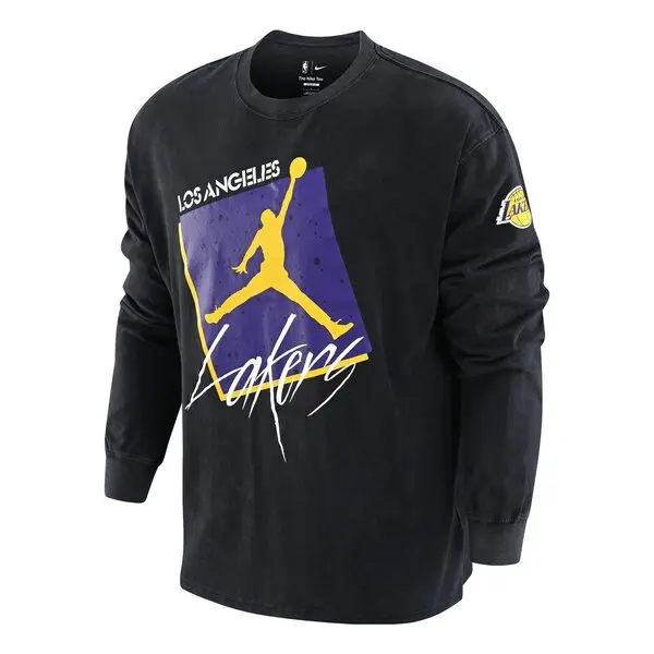 JORDAN Air Los Angeles Lakers Courtside Max90 Long-sleeve T-shirt - Black/multi-color