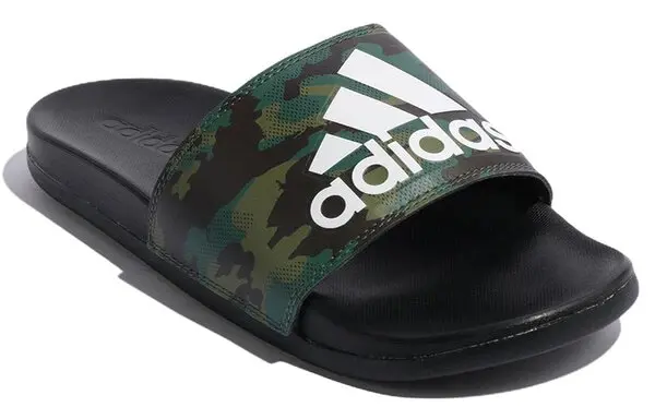 Adidas Adilette Comfort Slides - Black/green